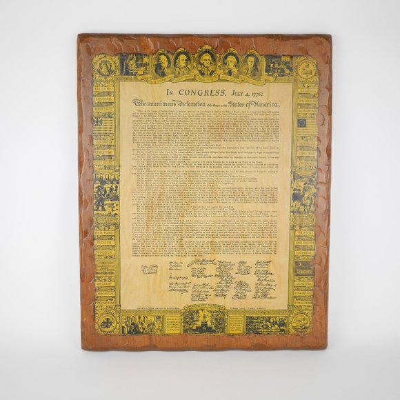 Hand Crafted | Wall Decor | Vintage Reproduction Of Declaration Of ...